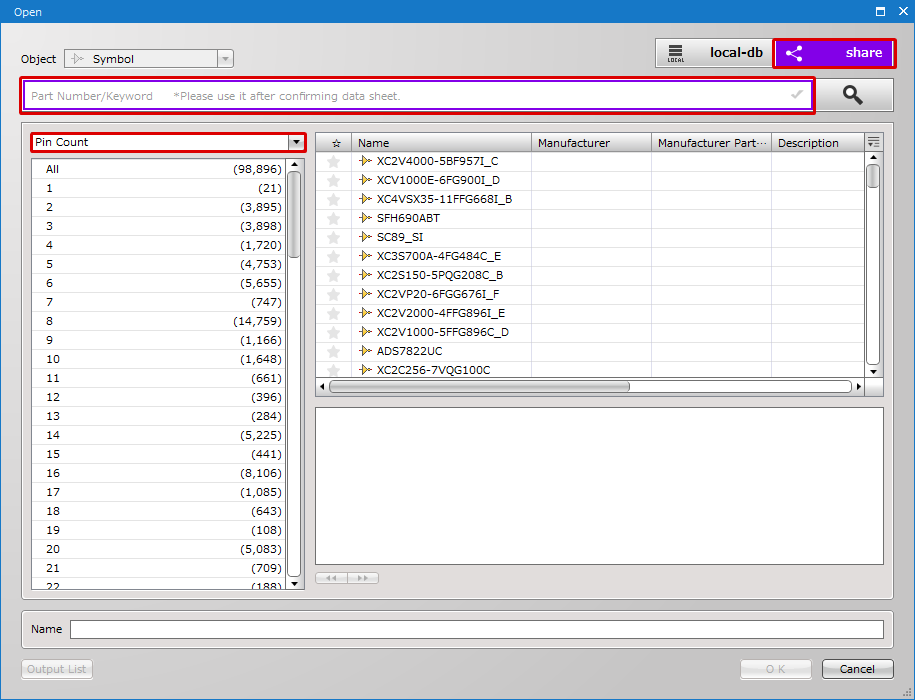 Quadcept - About Searching share (Shared Component Library)